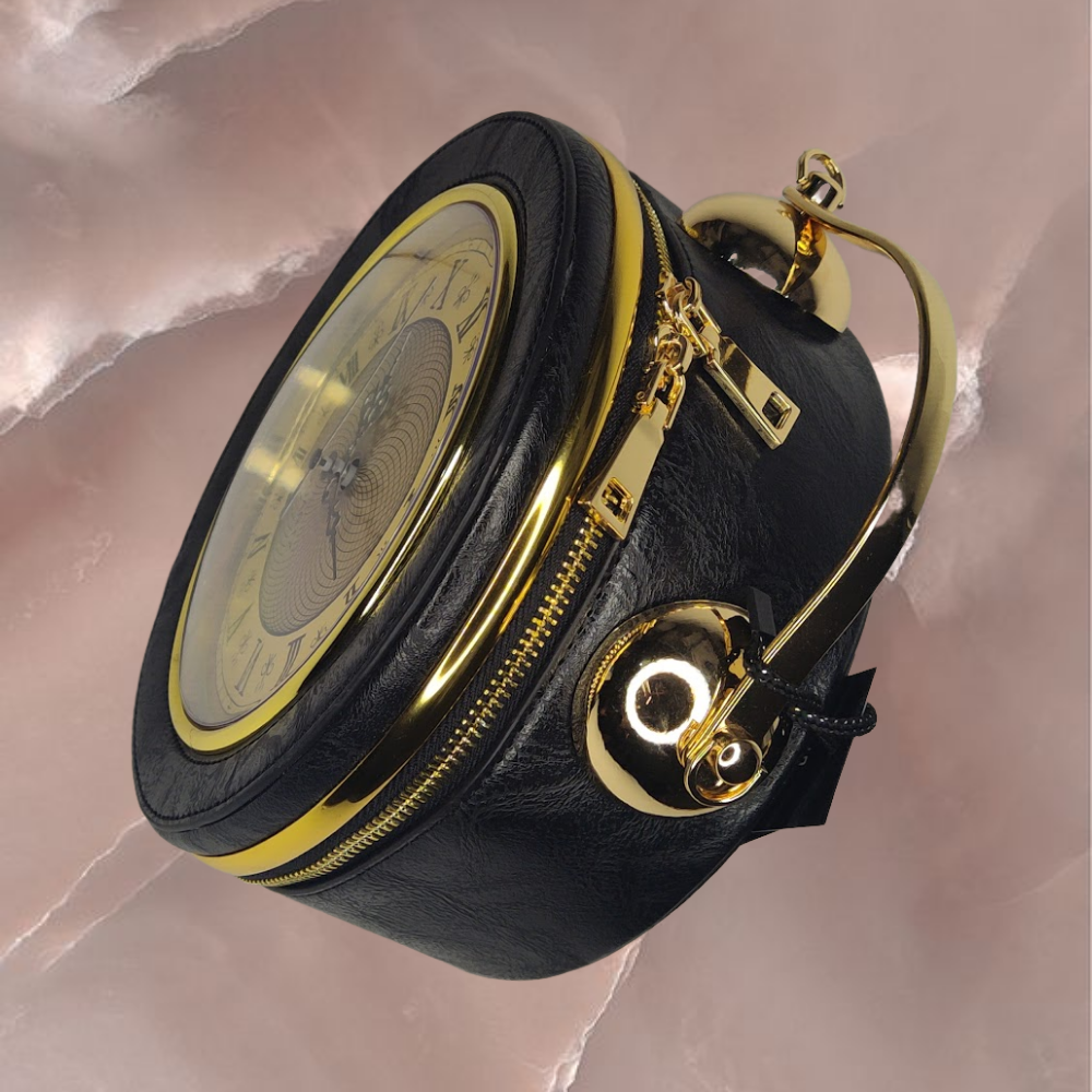 Small Black Clock Purse – Dramatic Wardrobe